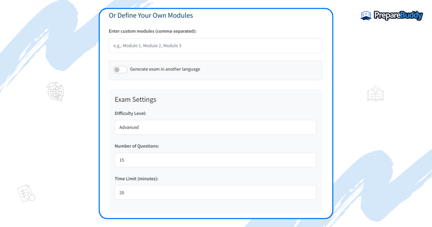 Create Custom Exams with PrepareBuddy’s Content Module